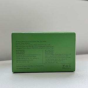 ANAI RUI Green Tea Face Mask with Avocado, Clay Facial Mask for Acne, Detox, Face Cleansing Mask, Hydrating, Nourishing, Soothing, 120g/4.23 oz