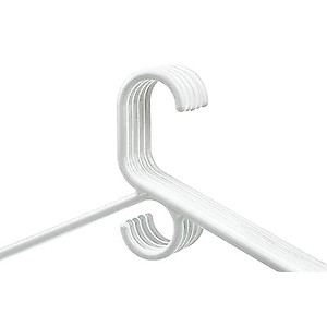 Plastic Hangers HD Heavy Duty, 24 Pcs. White Color, Made in USA, 3/8” Thickness, Durable, Tubular, Lightweight, for Clothes, Coat, Pants, Shirts, Dress, TINEFF, Free and Quick delivery. from USA