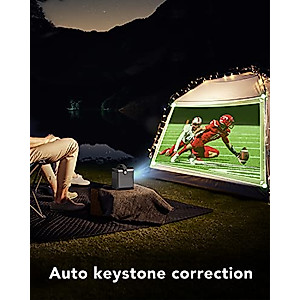 Portable Projector Native 1080p 4K Supported, 2.4G/5G WiFi Projector, 9000Lumens, 4D Keystone Correction, Zoom, 120" Big Screen Home Theater Projector Compatible with HDMI, USB, TV Stick