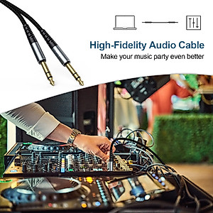 CLAVOOP TRS Cable 1/4 10 FT, Quarter Inch Speaker Cables, 6.35mm Balanced 1/4 Cable Instrument TRS 1/4 Stereo Audio Cord Support Electric Guitar Bass Keyboard Amp Mixer Amplifier