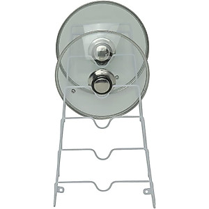 EVELOTS 6 Pot Lid Organizer for Cabinet or Pantry Wall - Cupboard Door Pots and Pans Organizer - Glass or Metal Pan Covers Cabinet Organizer - Rack Hanger Dividers