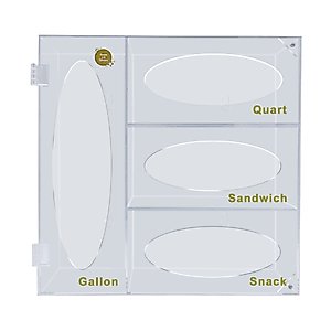 Plastic Bag Holder for Kitchen Organization – Storage Bags Acrylic Organizers Quart, Gallon, Snack, Sandwich Clear Wall Organizer Food Easy Refill System(clear), ‎11.8 x 11.8 3.03 inches