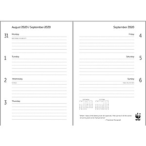 WWF Tigers Weekly Academic Planner 2021, 5.75" x 8.25" Flexi Cover