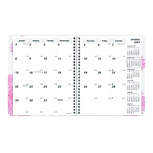 Brownline 2023 Pink Essential Monthly Planner, 14 Months, December 2022 to January 2024, Twin-Wire Binding, 8.875" x 7.125", Pink Daisy (CB1200G.05-23)