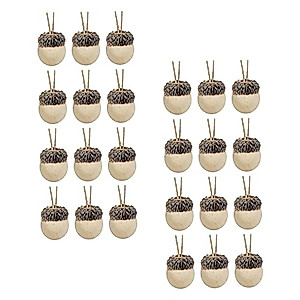 BESTOYARD 24pcs Felt Pine Cones Christmas Decor Mini Craft Balls Acorn Mantel Hanging Acorns Christmas Pinecone Felt Balls White Xmas Decor Props Christmas Hanging Ornaments Small Ball Props