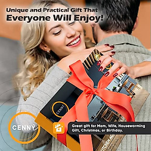 All in One New 2023 Cenný Kitchen Accessories Gift Set for Home and RV Essentials Countertop Dish Soap Dispenser with Sponge Holder Silicone Squeegee Sink Strainer & Stopper Towel Hooks Black