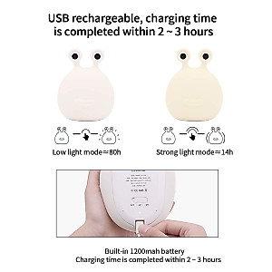 MUID Original Authentic Slug Night Light with Touch Sensor for Bedroom, Nursery Squishy Silicone Soft Night Light for Breastfeeding, Cute Animal Bedside Lamp for Baby Kids Teens