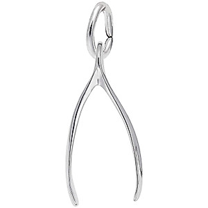 Rembrandt Charms Wishbone Charm, Sterling Silver