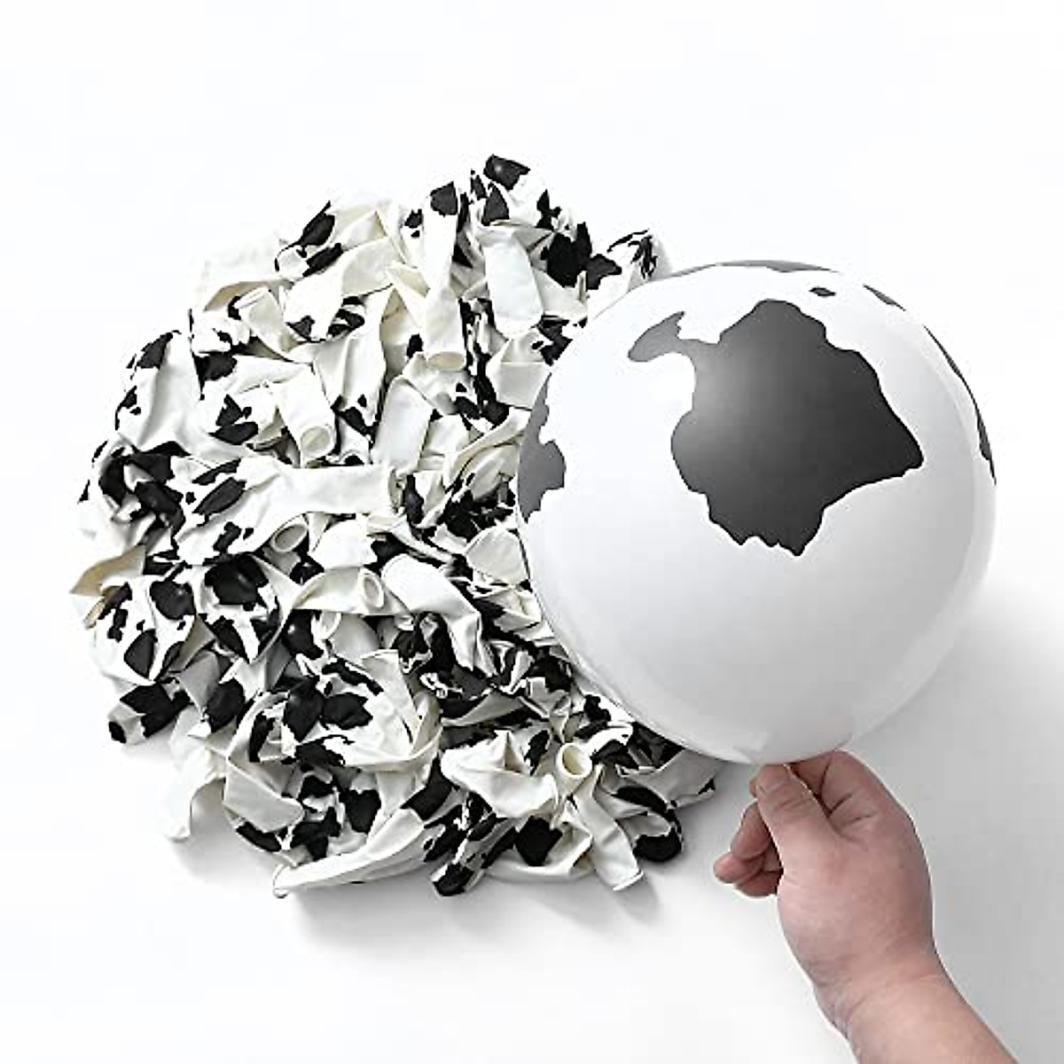 BALONAR 135Pcs Cow Boy Dusty Blue Balloons Arch Garland Kit with 18/10/5inch Sand White Coffee Cow Print Farm Animal Gold Balloons for Boy Birthday Party Baby Shower Birthday Supplies (Dusty Blue)