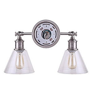Canarm IVL628A02BN LTD Larken 2 Vanity Light, Brushed Nickel with Clear Glass