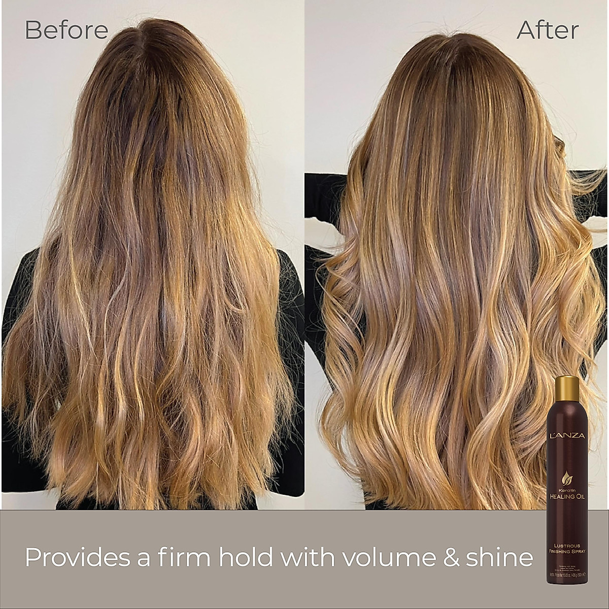 L'ANZA Keratin Healing Oil Lustrous Finishing Spray, Boosts Shine and Volume While Deeply Hydrating the Hair from Roots to Tips, For a Grease-free, Frizz-free, Relaxed Hair