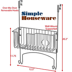 Simple Houseware Over-The-Door/Wall-Mount Ironing Board Holder, Chrome