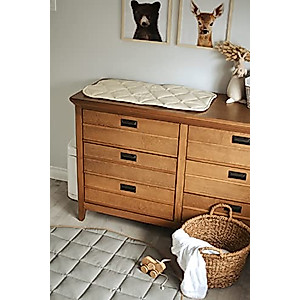 Padded Vegan Leather Portable Changing pad Mat | Play mat Baby Toddler Infant by Uniklook | Reversible | Tummy Time Mat Play Time | Waterproof Baby Infant Floor Mat 16”x30” (Rectangular, Cream)