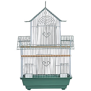 Prevue Hendryx SP1720-4 Shanghai Parakeet Cage, Green and White