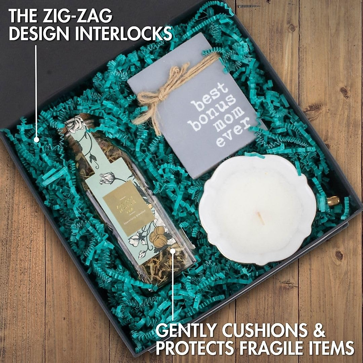 MagicWater Supply Crinkle Cut Paper Shred Filler (2 LB) for Gift Wrapping & Basket Filling - Teal