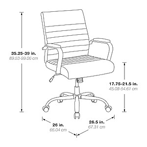 OSP Home Furnishings Adjustable Mid-Back Home Office Chair, Orange