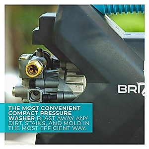 BRIZER X100 - Compact Electric Pressure Washer 1600 PSI/1.6 GPM Power Washer with Spray Gun- 25ft High Pressure Hose and Reel – Light Weight and Portable