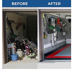 CrownWall PVC Slat Wall Panels Garage Wall Organizer Storage System | Heavy Duty Organization and Easy Installation | 6 Inch - 8ft by 4ft (32 sqft) Section, Graphite