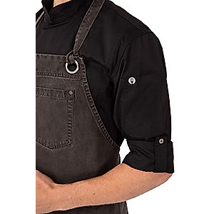 Chef Works Unisex Dorset Chefs Bib Apron, Pewter, One Size
