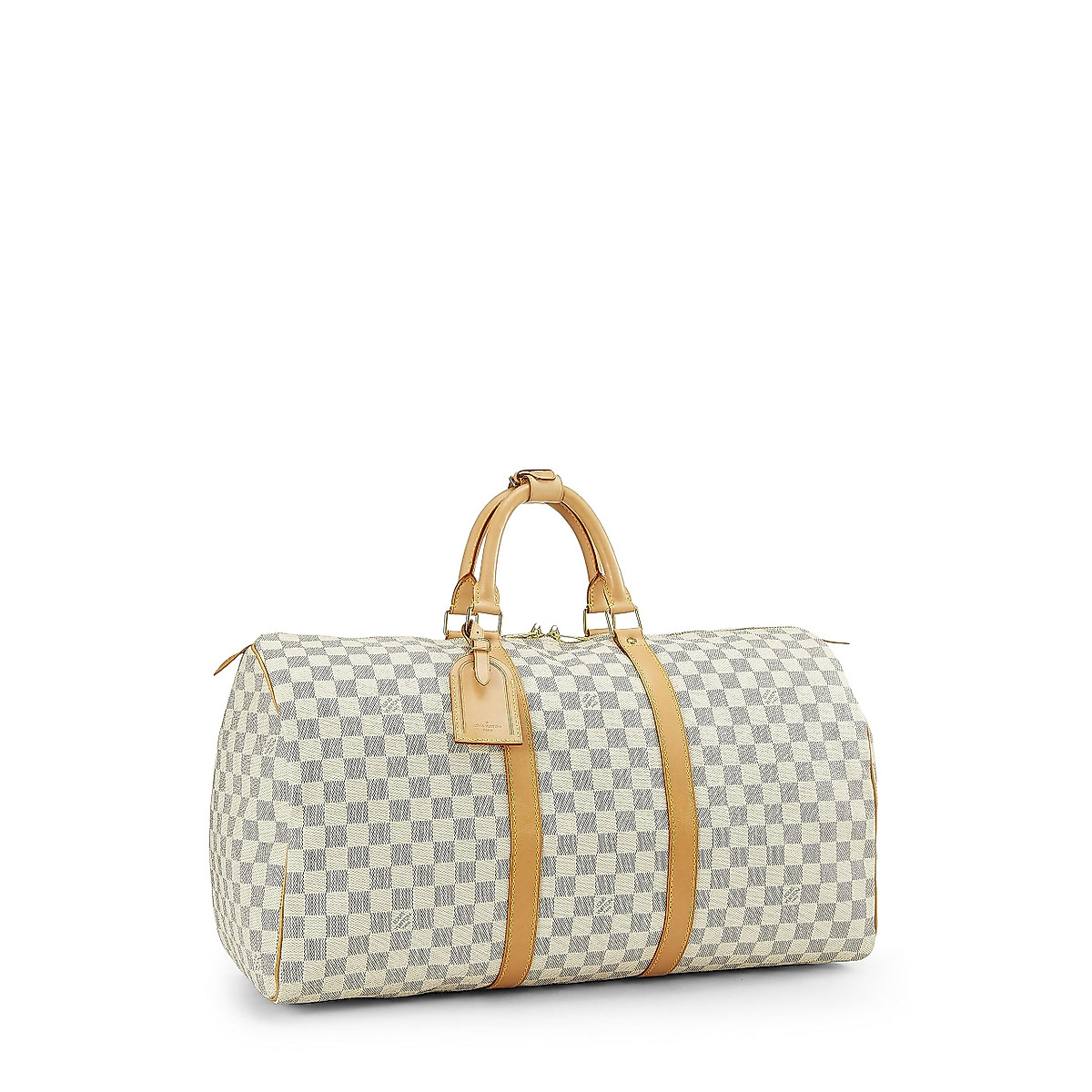 Louis Vuitton, Pre-Loved Damier Azur Keepall 50, White