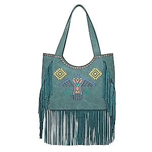 Montana West Western Vintage Aztec Collection Cowgirl Handbag Embroidered Fringe Thunderbird Purse and Crossbody, WG36-G8005TQ