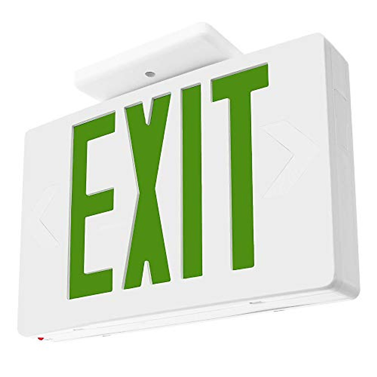 LFI Lights | Green Exit Sign | All LED | White Thermoplastic Housing | Hardwired with Battery Backup | Optional Double Face and Knock Out Arrows Included | UL Listed | (2 Pack) | LED-G
