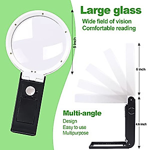 Magnifying Glass with Light, DEYUE 3.5X 25X High Magnification with LED Illuminated, Handheld or Stand Magnifying Glass for Reading, Inspection