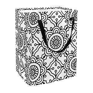 Geometric Black And White Laundry Basket Large Cloth Organizer Bag Basket Foldable Laundry Hamper with Handles