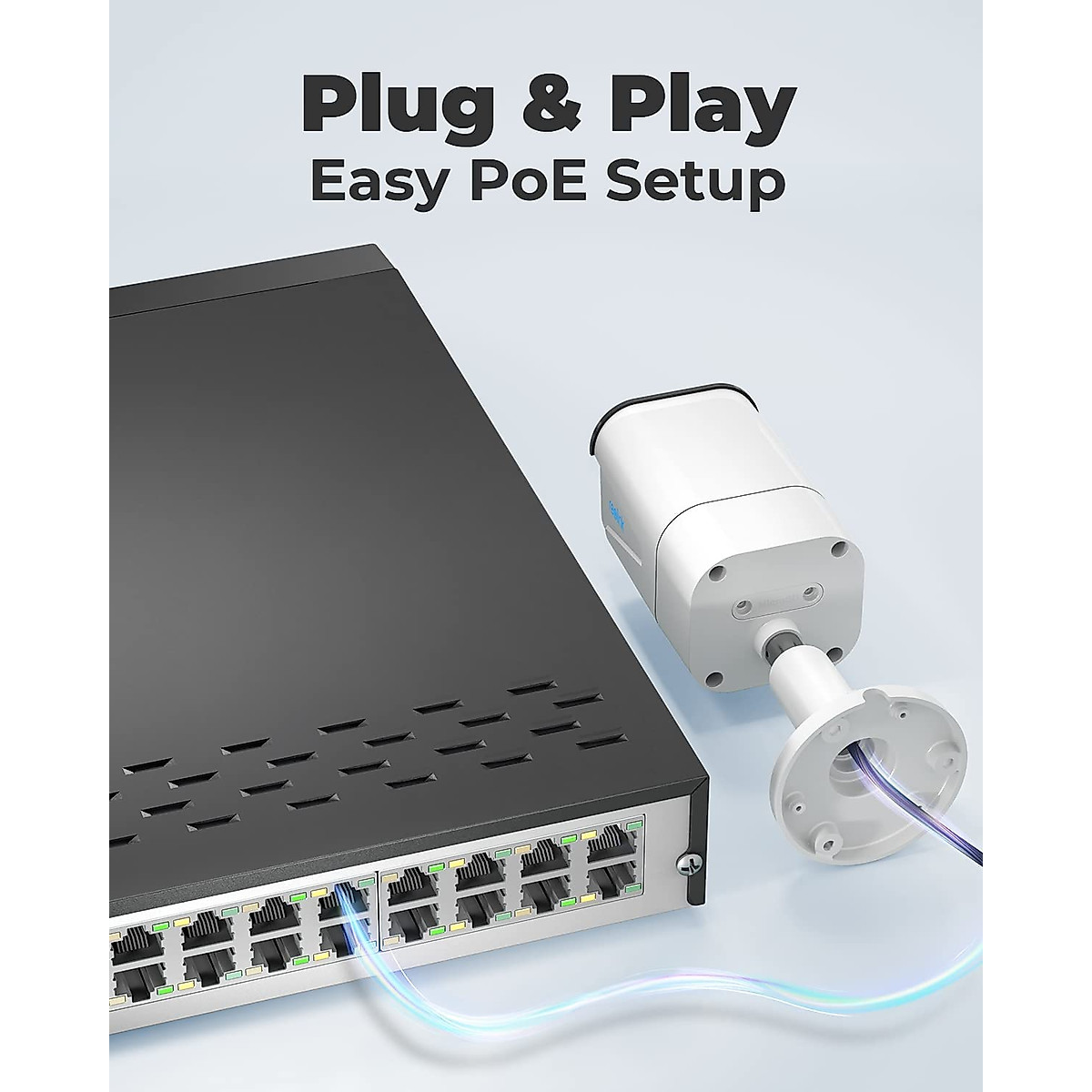 REOLINK 4K Security Camera System, Smart Person Vehicle Detection Wired Outdoor Indoor PoE Kit, RLK16-800B8 Bundle with PTZ PoE Camera RLC-823A