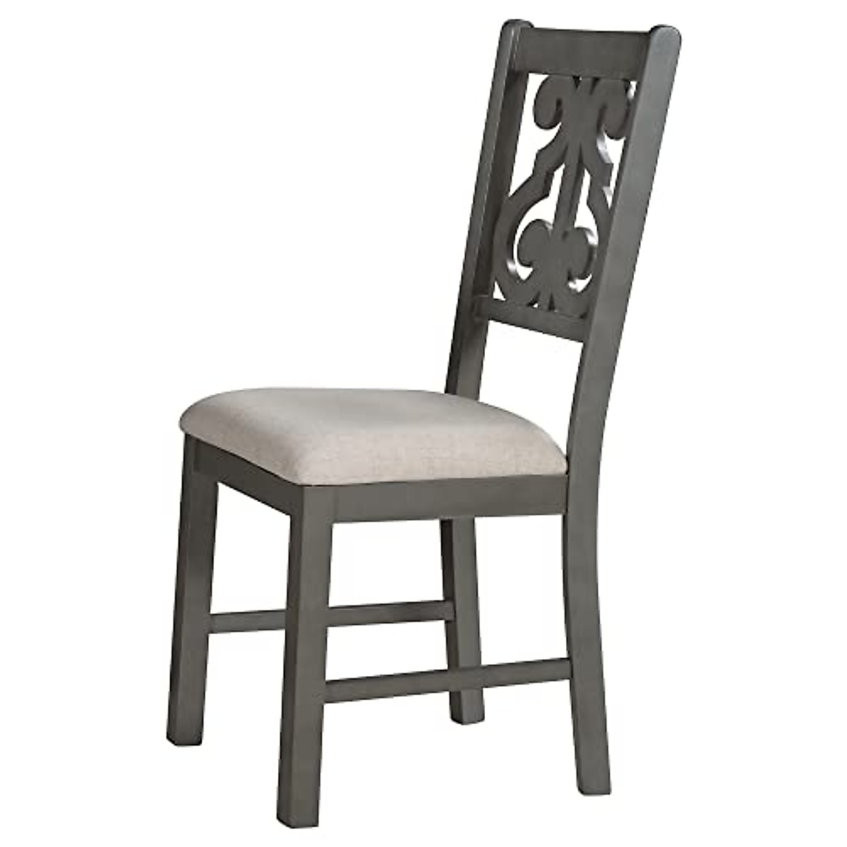 FIQHOME Dining Table Set, 5-Piece Round Dining Table and Chair Set with Special-Shaped Legs and an Exquisitely Designed Hollow Chair Back in The Dining Room,Grey