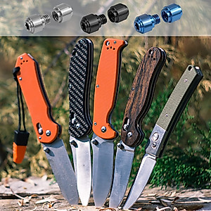 SAVITA 3 Sets Thumb Studs, Titanium Screws Replacement Thumb Studs Pocket Blade Screws for Benchmade 535 Bugout (3 Colors)