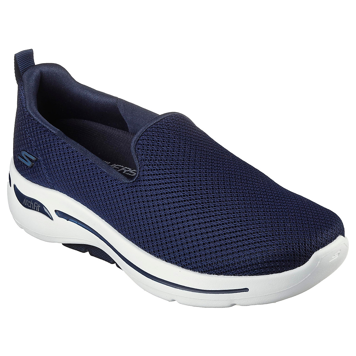 Skechers Women's Go Walk Arch Fit-Grateful Sneakers, Navy/White, 10
