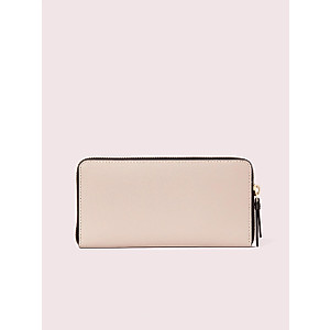 Kate Spade New York Cameron Street Lacey, Staci Beige Multi-Compartment Saffiano Leather Zipper Wallet for Women