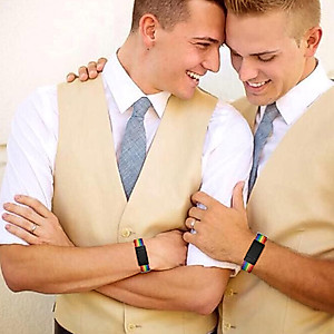 Mealguet Jewelry Personalized Nylon Strap Style ID Bracelet, Stainless Steel Adjustable Buckle Military Style Rainbow Color Identification Wristband, Customized ID Bracelet for Men Women