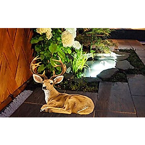 SHUIANGRAN Crouching Resin Deer Animal Decoration Resin Statue Outdoor Deer Statue Lawn Decoration Garden Animal Outdoor Decoration Garden Statue