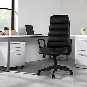 HON Basyx Bolster Commercial-Grade Executive Chair, Office, Black Bonded Leather