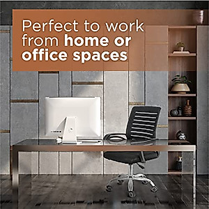 Comfty Mesh Office Chair with Mid Back and Chrome Base, 31.89”-35.04”, Black