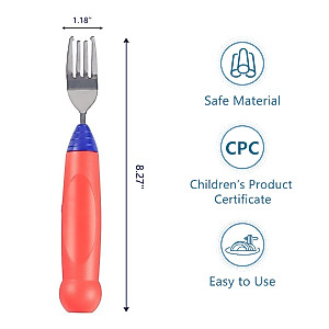 Electric Spinning Spaghetti Fork, Stainless Steel Automatic Flatware Fork, Twirling Fork for Kids and Adult (Red)