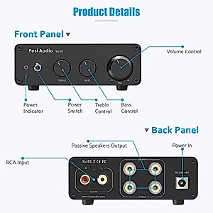 Fosi Audio TB10D 600W TPA3255 Power Amplifier Home Audio HiFi Stereo Class D Digital 2 Channel Integrated Mini Passive Speaker Amp