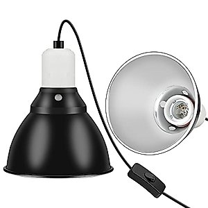 BOEESPAT Reptile Light Fixture 5.5Inch Reptile Deep Dome Fixture with Switch, Reptile Heat Lamp Fixture Fit for E26 UVA/UVB/Basking Heat Bulb
