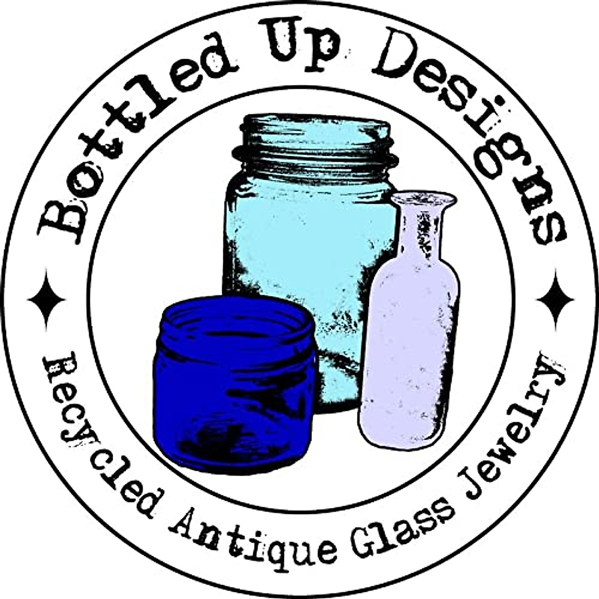 Bottled Up Designs Handmade Vintage Leaf Ring, Recycled Vintage Aqua Mason Jar, Sterling Silver, Eco Friendly, Made in USA, Birthday Gifts, Mothers Day, Women, Anniversary (Aqua)