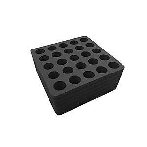 Polar Whale Test Tube Organizer Black Foam Storage Rack Stand Transport Holds 25 Tubes Fits up to 17mm Diameter Tubes