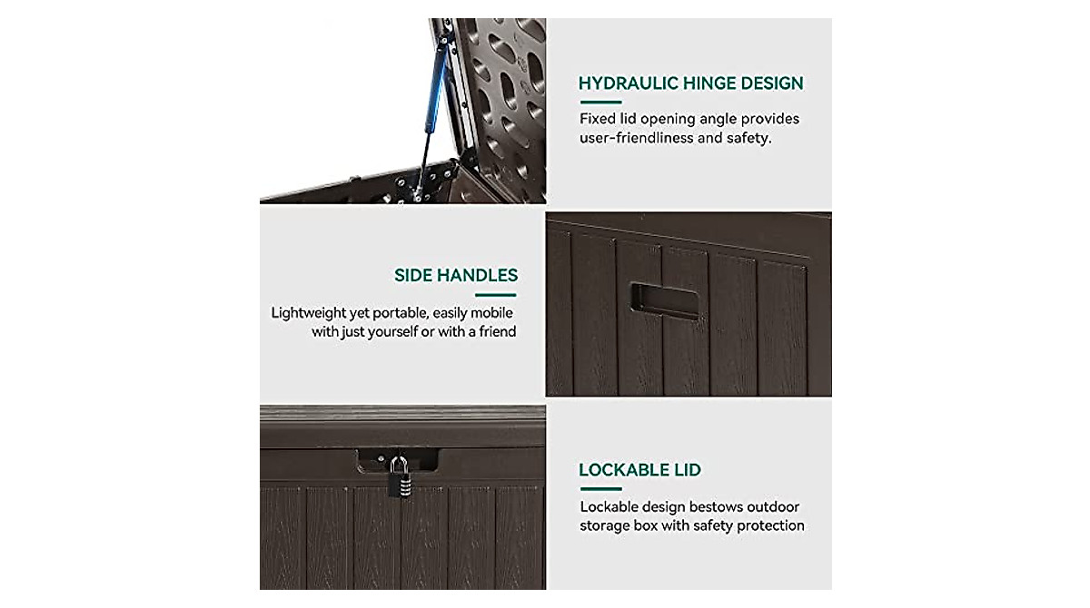 YITAHOME 86 Gallon Deck Storage Box | Waterproof & Durable Outdoor Storage