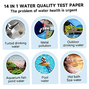 Drinking Water Test Kit, 100Pcs 14 in 1 Water Test Kit, Universal Water Tester for Drinking Water, Quick & Easy Home Water Testing Kit for Hardness, Lead, Iron, Copper, Fluoride Water Tester