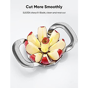 Greatly Quicken Slicing Apple Cutter Slicer, HEAVY DUTY Apple Corer Divider 8-Blade Stainless Steel TREBLEWIND