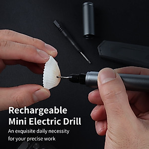 NOGARMY Mini Cordless Drill, Rechargeable Portable Power Drill, Multi-function Electric Hand Drill with 7 Drill Bits for DIY, Miniatures, Jewelry Making, Resin, Wood