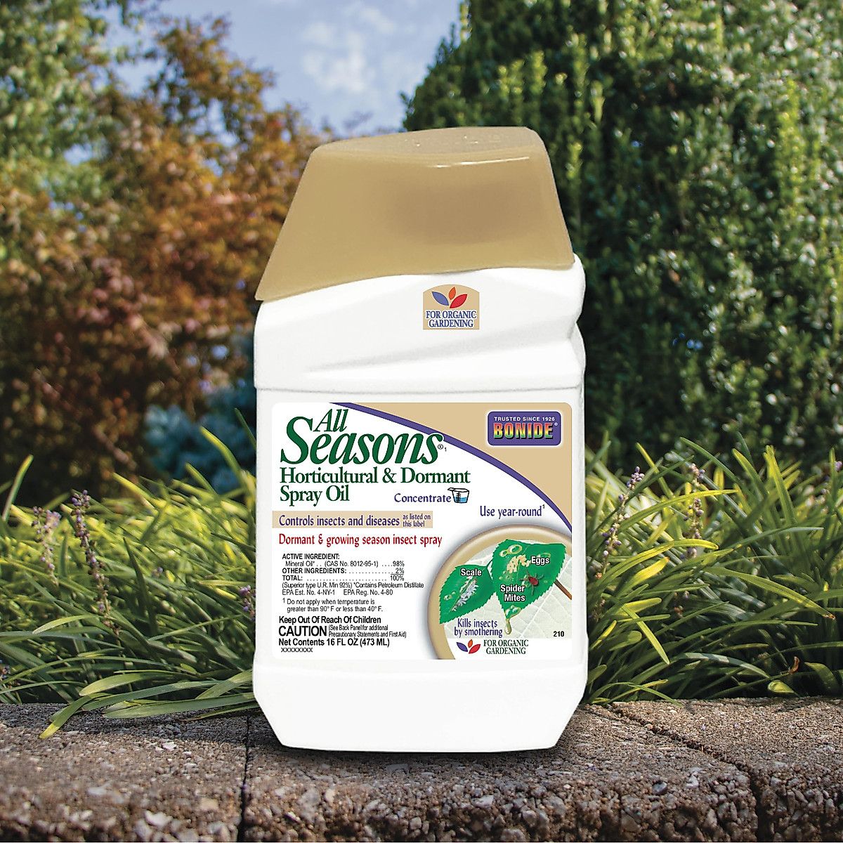 Bonide All Seasons Horticultural & Dormant Spray Oil, 16 oz Concentrate, Disease Prevention & Insect Killer for Organic Gardening