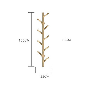 KLHHG 9 Hooks Coat Rack Wall Metal Wall Hanging Living Room Bedroom Decorative Clothes Rack All Hat Rack Metal Furniture (Color : Gold)