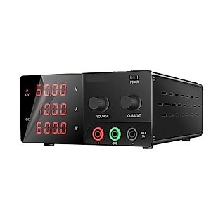 60V 10A 600W Adjustable DC Power Supply Switching Power Source Current Voltage Regulator(R-SPS6010 Black,110V)