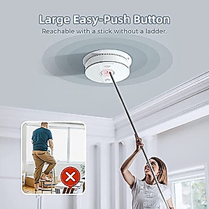 Combination Smoke and Carbon Monoxide Detector Alarm, 2-Pack Beeps Warning Smoke and CO Alarms for Basements Travel Home Office House Bedroom Living Room Car, Battery Operated, Comply with UL 217/2034